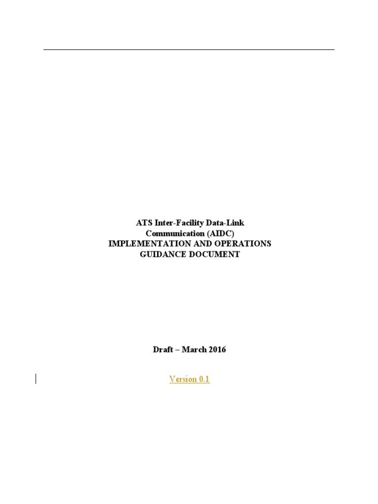 AIDC Implementation Guidance Document | PDF | Information | Air Traffic Control