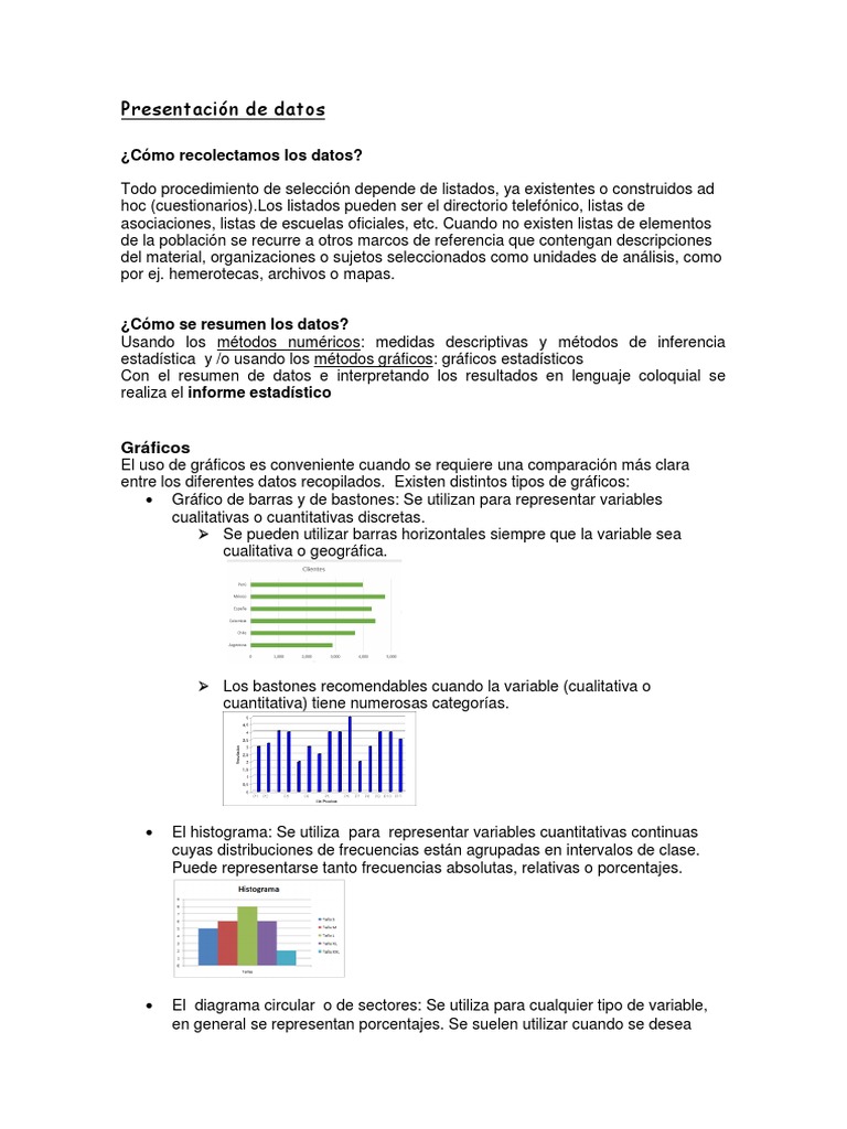 Presentación de Datos - Medidas de Resumen | PDF | Media | Desviación ...