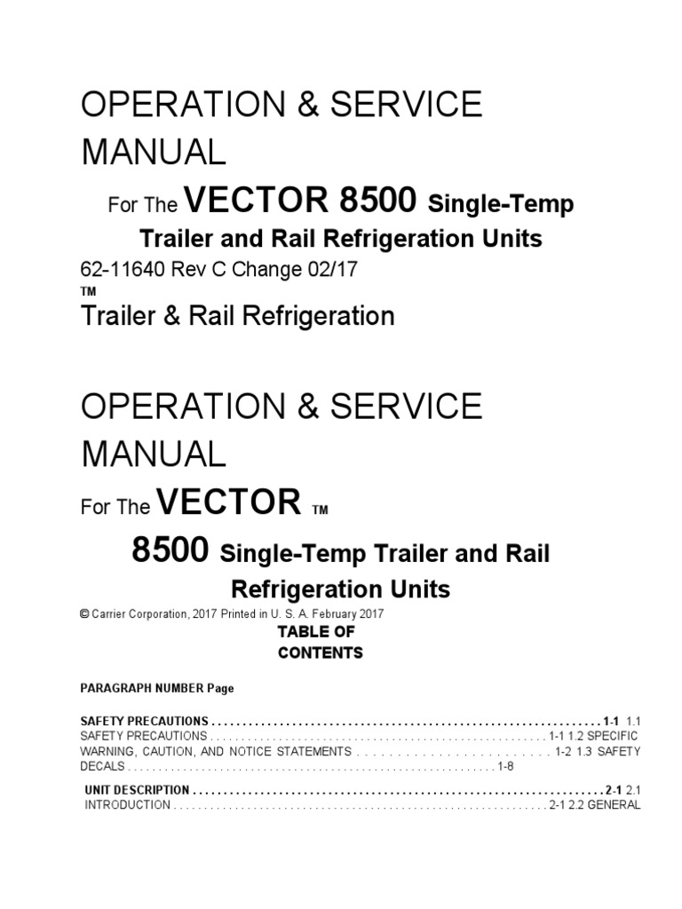 VECTOR 8500: Operation & Service Manual | PDF | Electrical Engineering ...