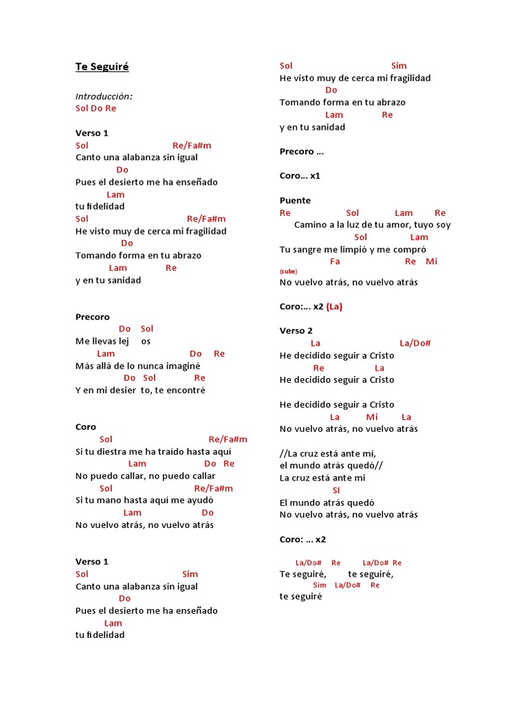 Te Seguiré | PDF