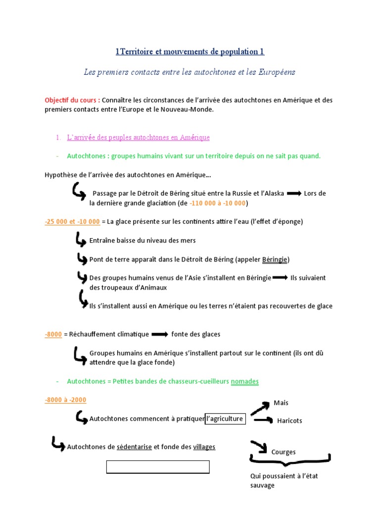 Les Premiers Contacts Entre Les Autochtones Et Les Européens | PDF ...