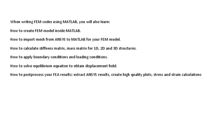 MATLAB FEM Code Development Guide | PDF | Teaching Methods & Materials ...