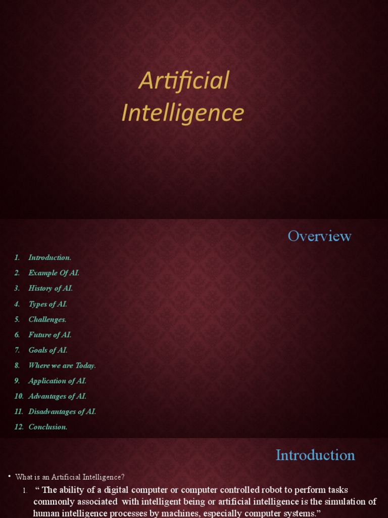 Presentation On Artificial Intelligence | PDF | Artificial Intelligence ...
