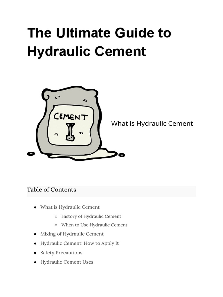 The Ultimate Guide To Hydraulic Cement | PDF | Cement | Concrete
