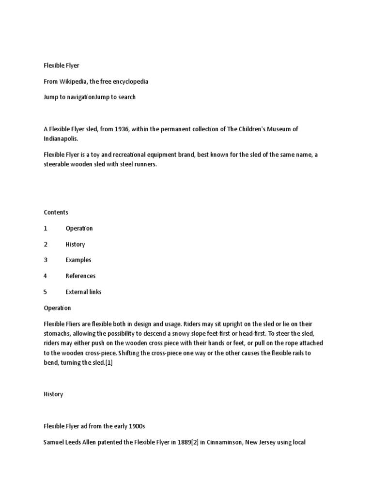 Flexible Flyer | PDF