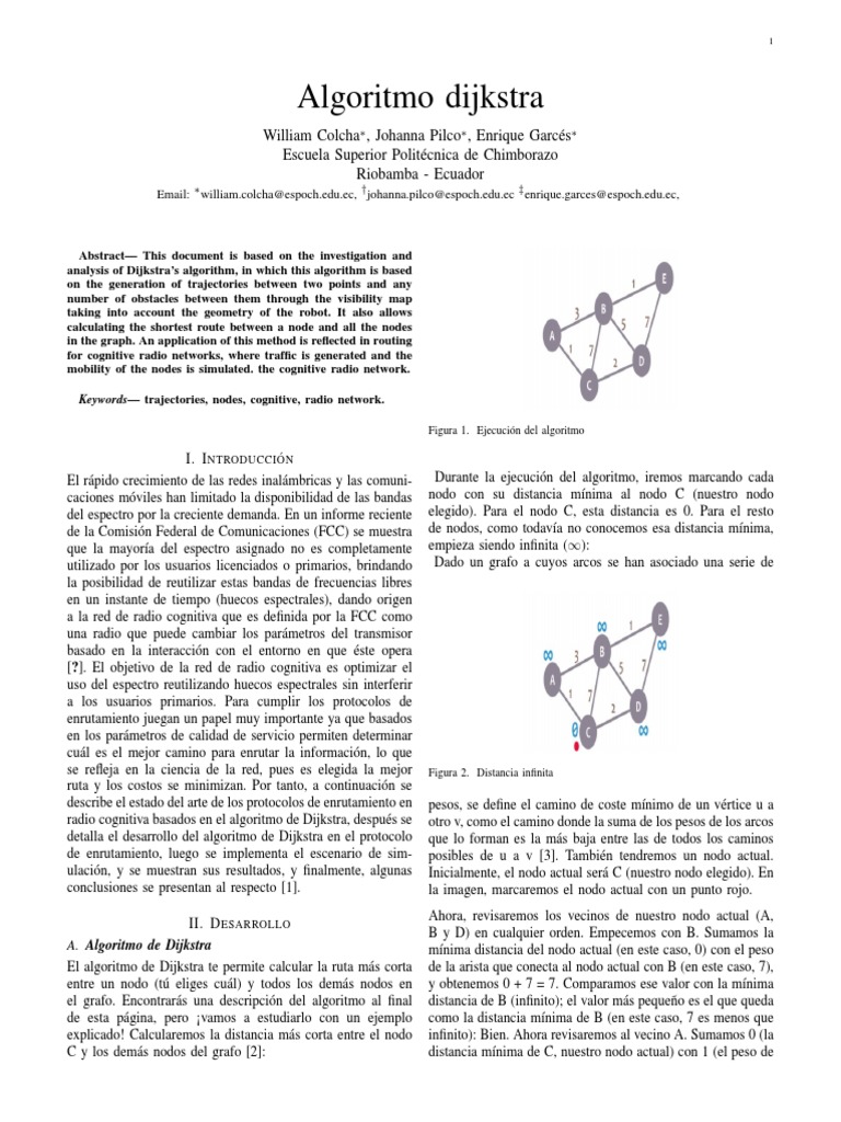 Algoritmo Dijkstra | PDF | Vértice (teoría de grafos) | Matemáticas