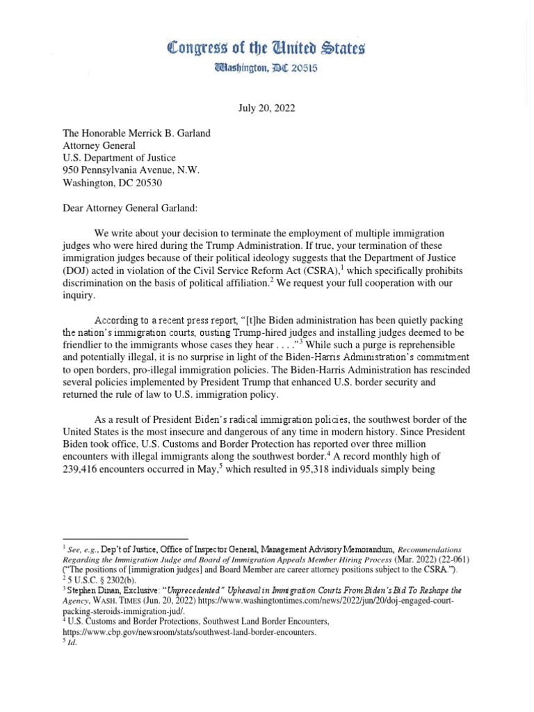 7.20.22 Jordan Grassley Letter To DOJ | PDF | Merrick Garland | United ...
