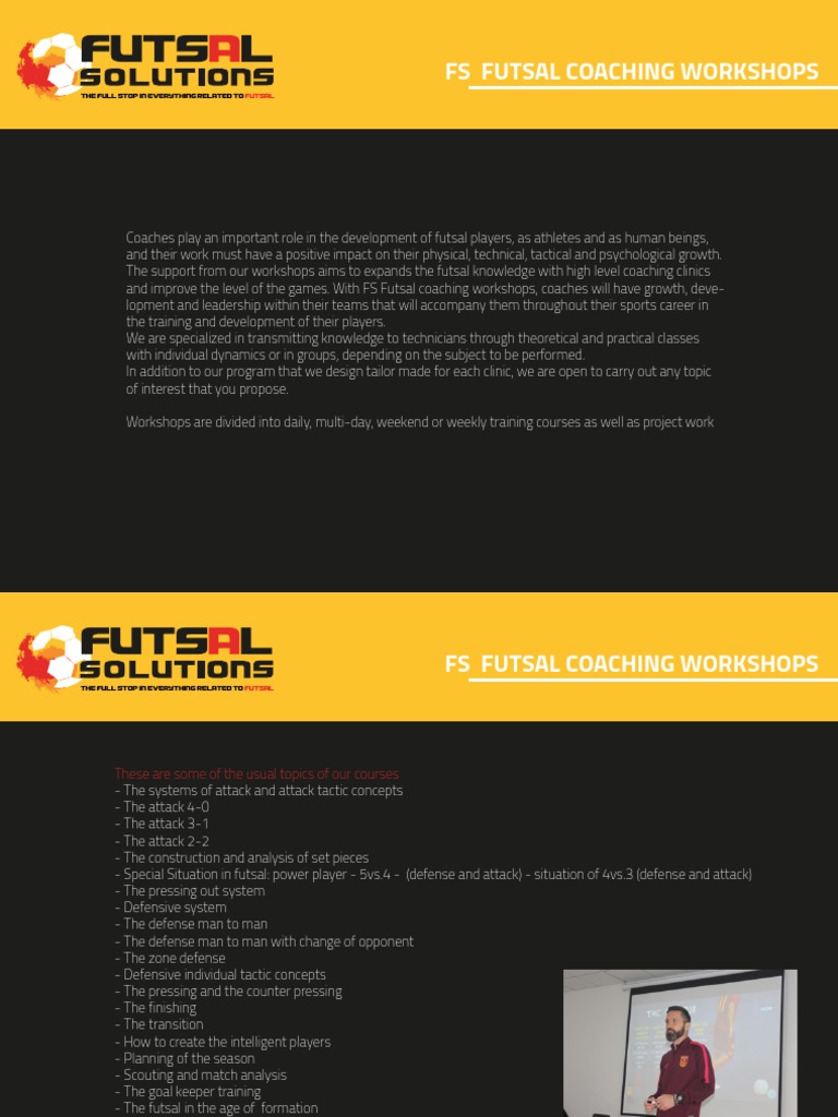Futsal Coaching Workshops Overview | PDF | Lecture | Educational Technology