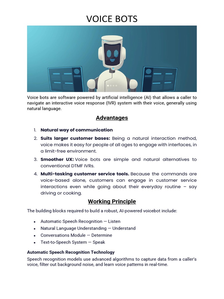 Voice Bots: Advantages | PDF | Interactive Voice Response | Information ...