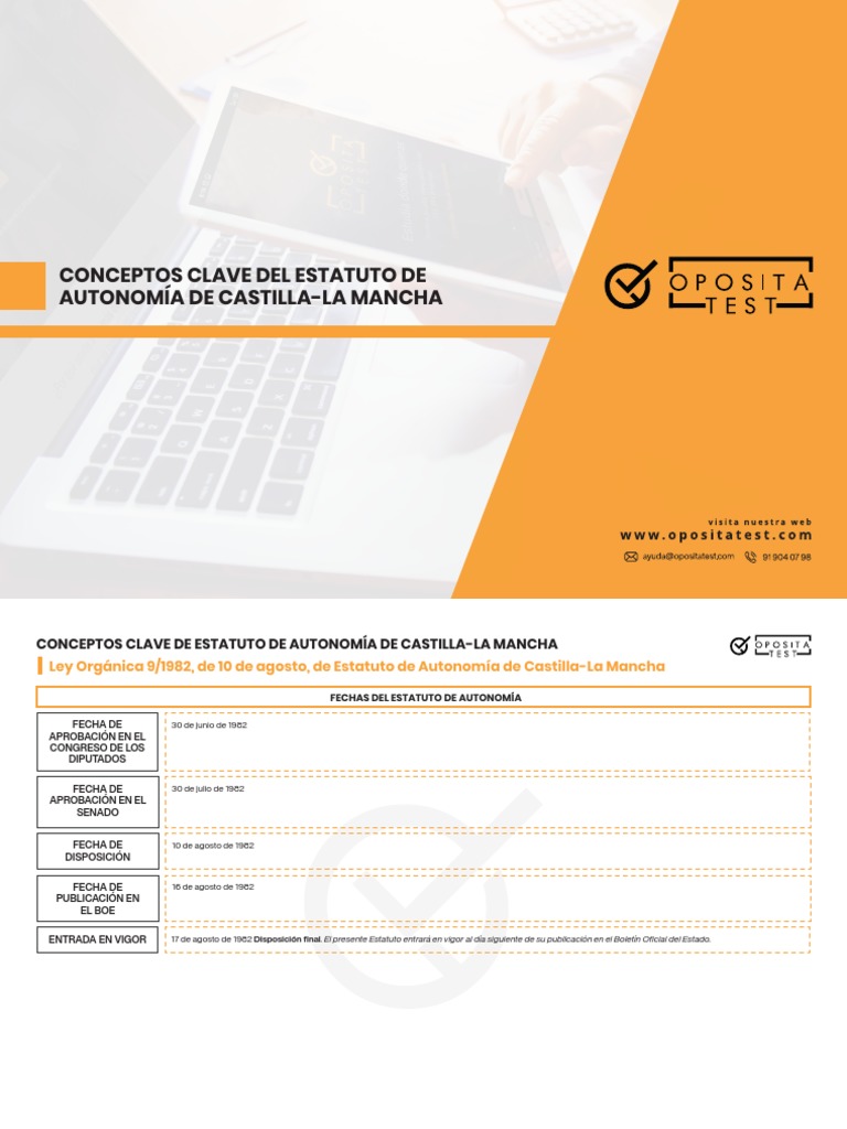 Conceptos Clave Del Estatuto de Autonomía de Castilla La Mancha | PDF ... Conceptos Clave Del Estatuto de Autonomía de Castilla La Mancha | PDF ...