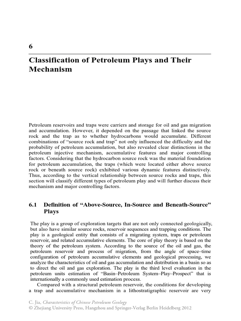 Classification of Petroleum Plays and Their Mechanism | PDF | Petroleum ...