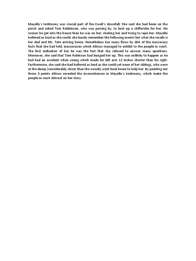 Mayella S Testimony Flaws | PDF | Mystery, Thriller & Crime Fiction