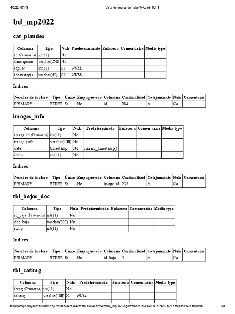 Diccionario De Datos Pdf Php Interoperabilidad 8744