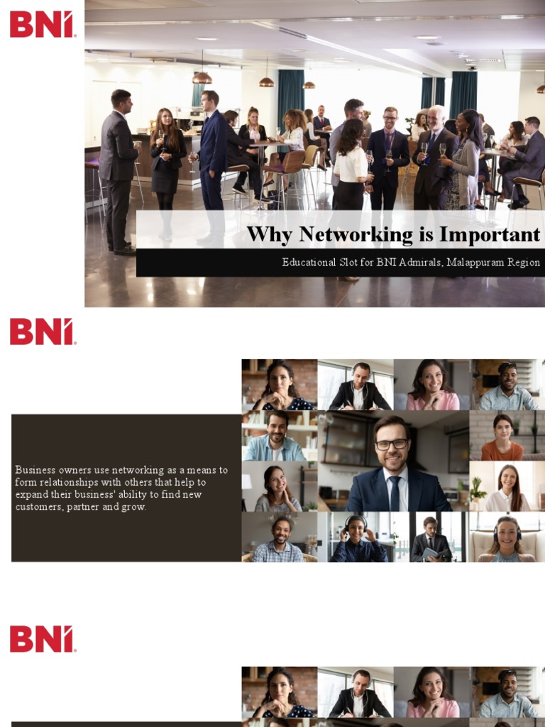 BNI EDUSLOT - Importance of Networking | PDF | Career & Growth | Business