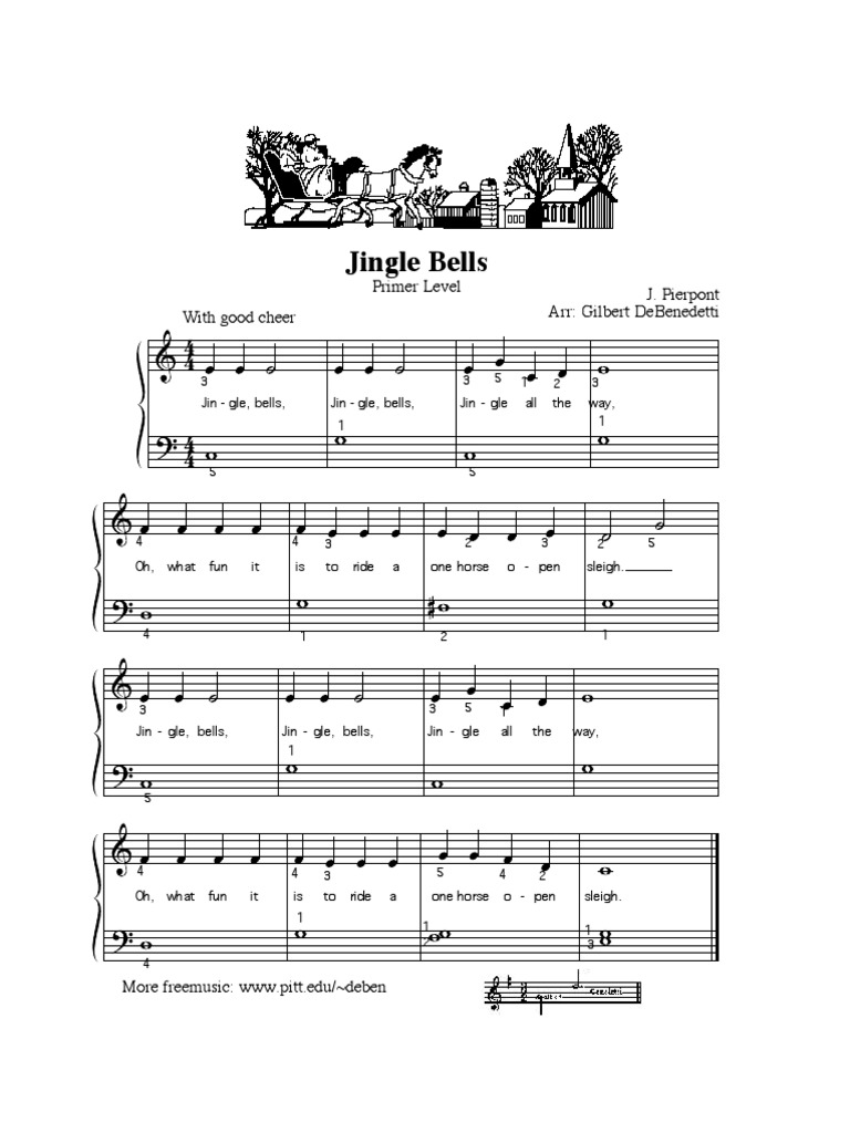Jingle Bells: Primer Level With Good Cheer J. Pierpont Arr: Gilbert ...