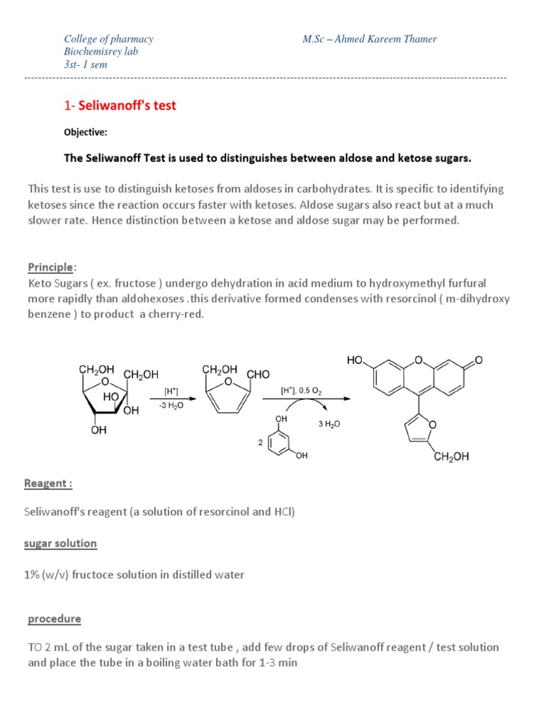 Seliwanoff - Test and Iodine Test | PDF | Starch | Carbohydrates