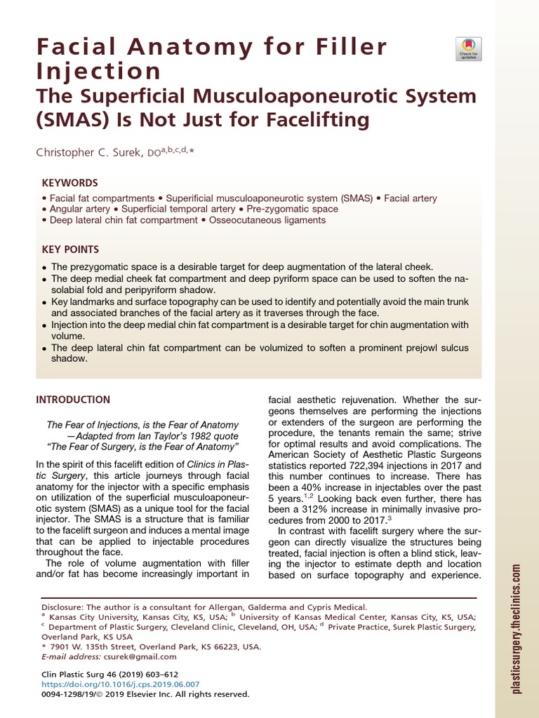 SMAS Anatomy for Facial Injectors | PDF | Lip | Human Anatomy
