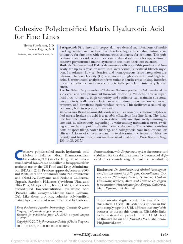 An Approach To Structural Facial Rejuvenation With Fillers in Women ...