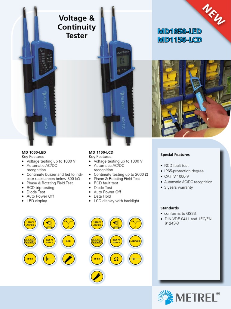 Hoja Tecnica Metrel Md-1150 | PDF | Liquid Crystal Display | Electrical ...