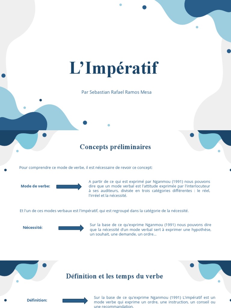L'imperatif | PDF | Verbe | Nombre grammatical