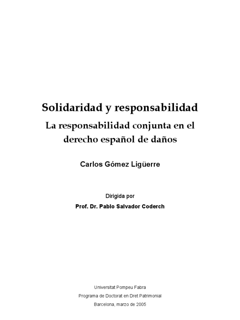 Responsabilidad Conjunta en Daños | PDF | Pagos | Ley comparativa
