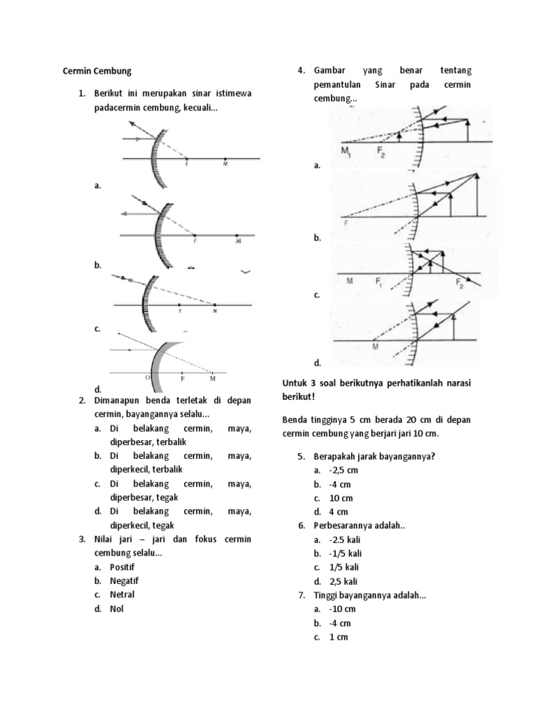 Soal Cermin Cembung SMP | PDF