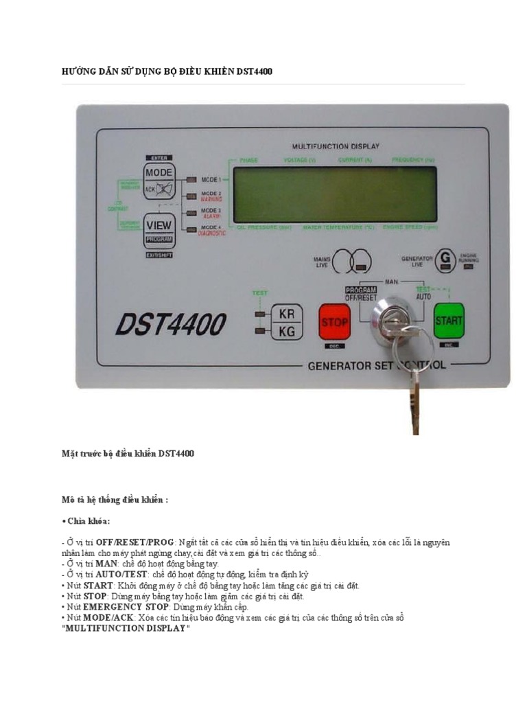 HƯỚNG DẪN SỬ DỤNG BỘ ĐIỀU KHIỂN DST4400 | PDF