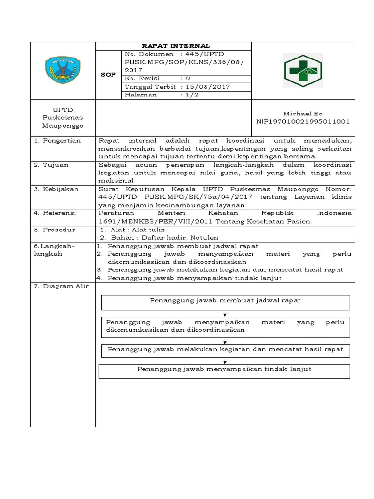 Sop Rapat Internal | PDF
