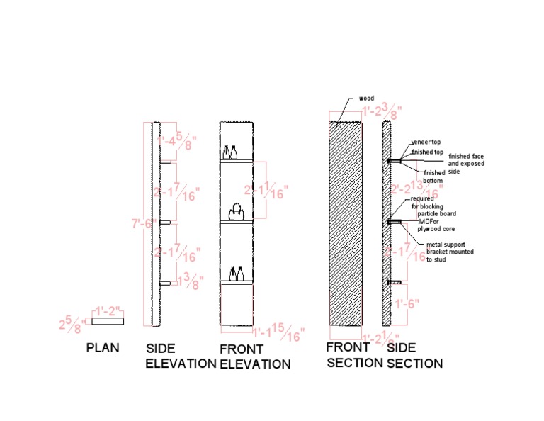 Plan Front Elevation Side Section Front Section Side Elevation | PDF