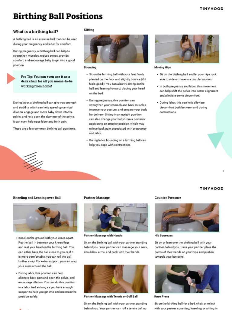 Birthing Ball Positions | PDF | Childbirth | Pelvis