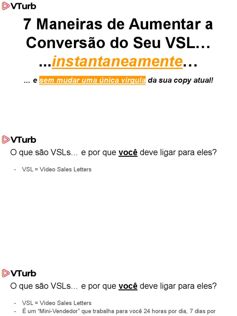 7 Maneiras de Aumentar A Conversão Do Seu VSL | PDF