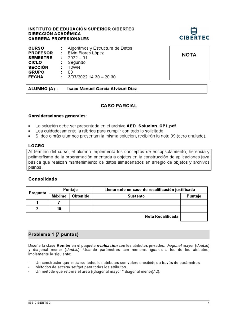 4683 Algoritmos y Estructura de Datos T2WN 00 CP1 Flores Lopez Elvin ...