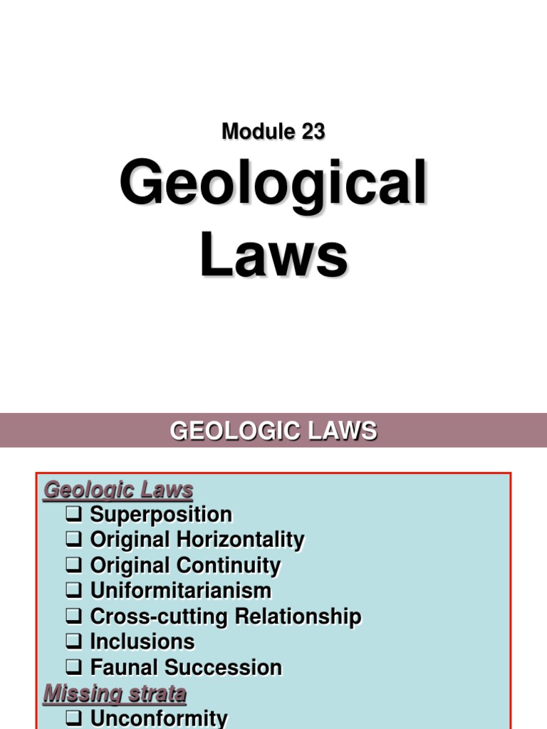 Module 22 - Geological Laws | PDF | Geology | Rock (Geology)