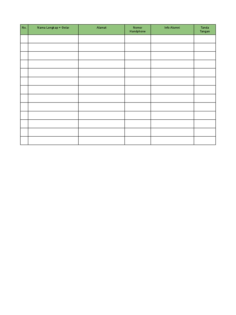 Tabel Registrasi HMI.docx | PDF