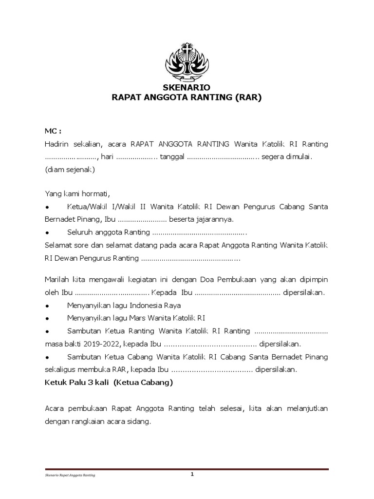 SKENARIO RAPAT ANGGOTA RANTING Terbaru | PDF