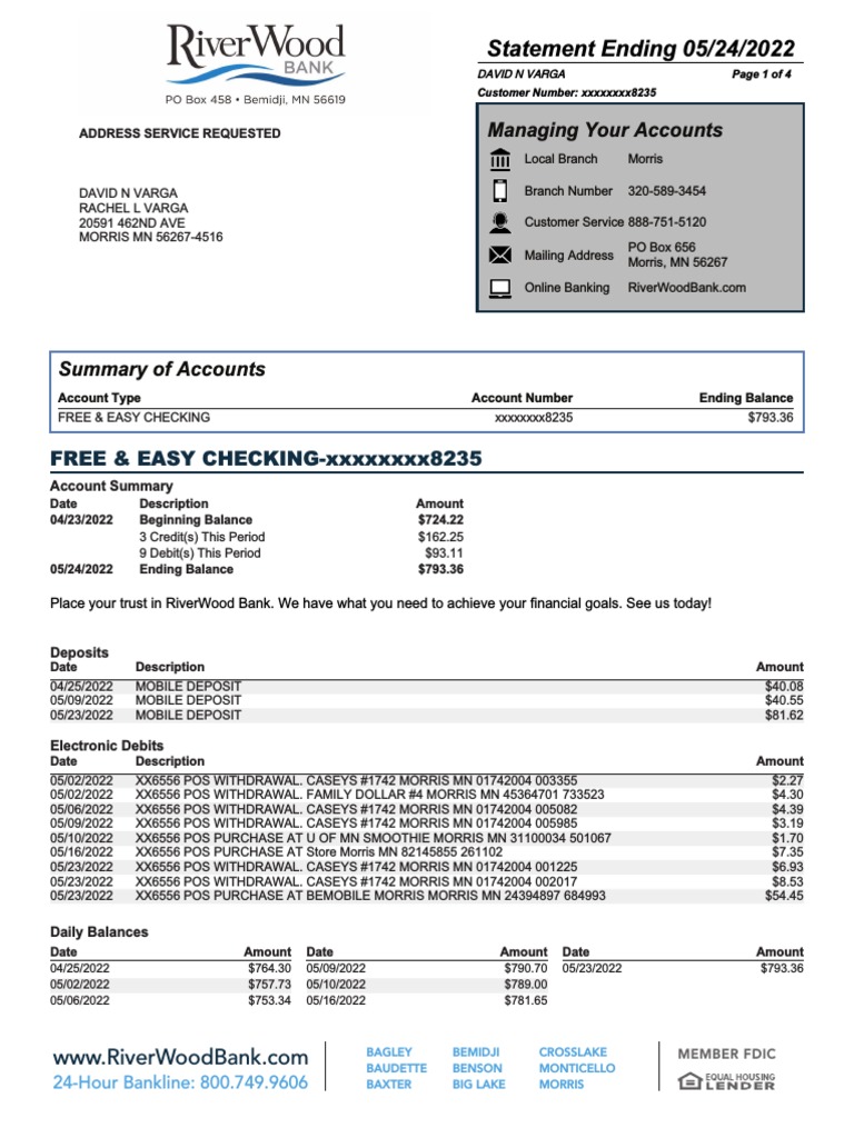 Rendered DDA Account Statements - 5 - 24 - 2022 - DAVID N VARGA | PDF | Overdraft | Fee