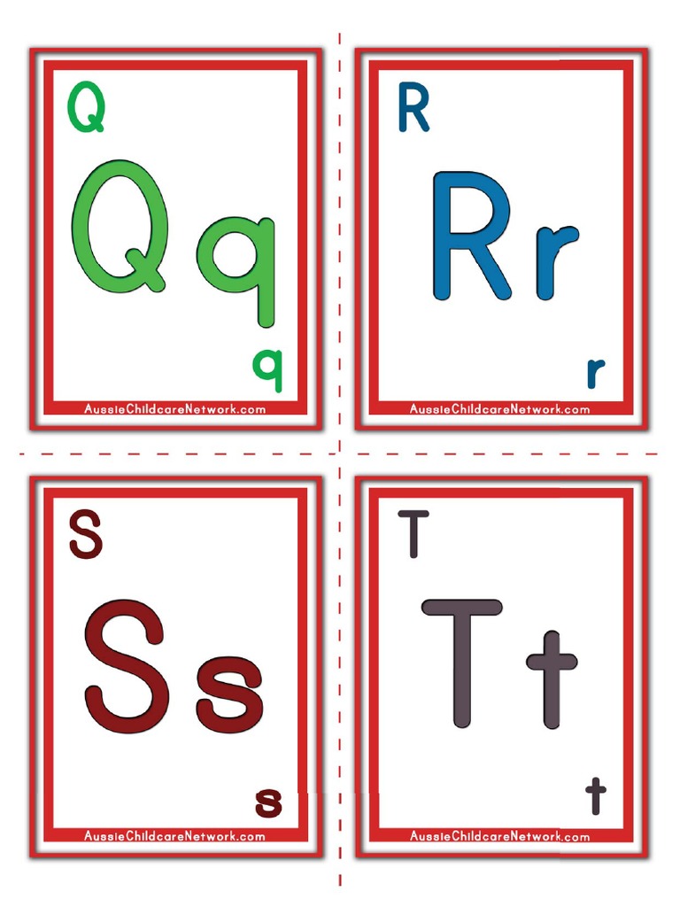 Flash Cards Alphabets QRST | PDF