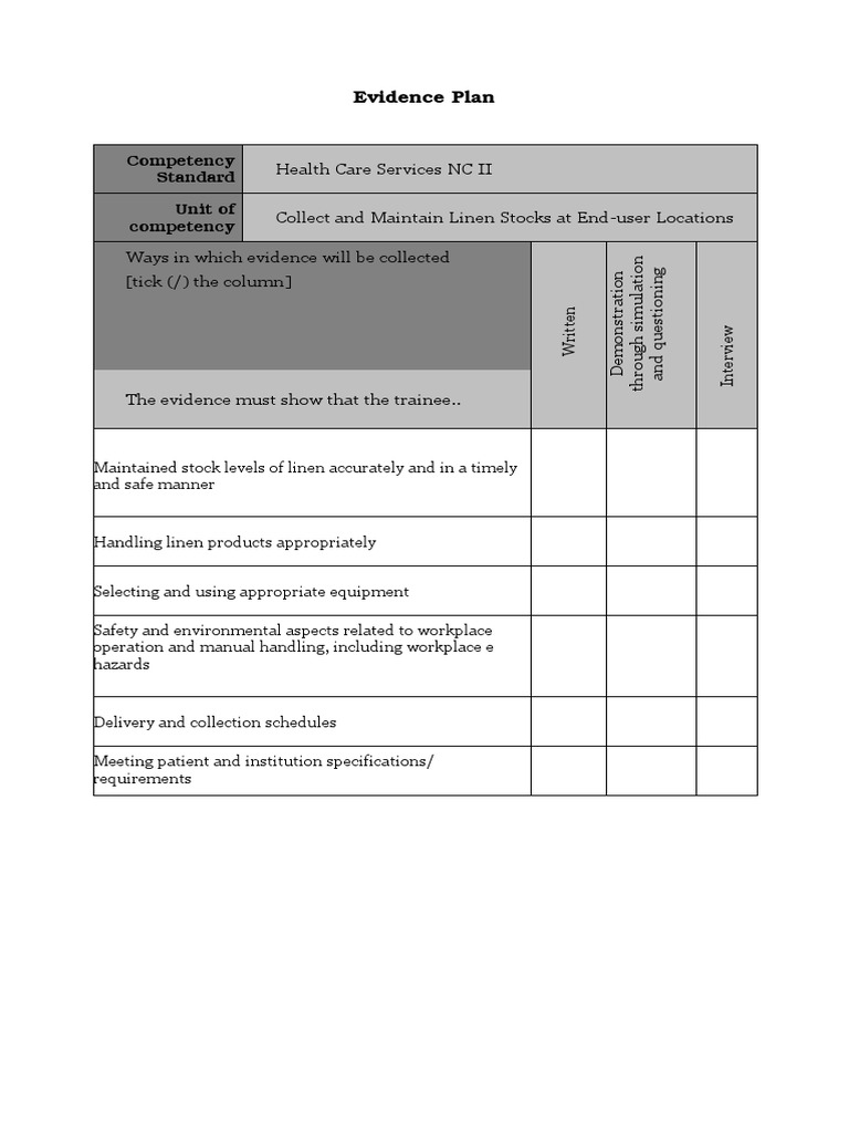 Collect and Maintain Linen Stocks at End-User Locations | PDF | Test ...