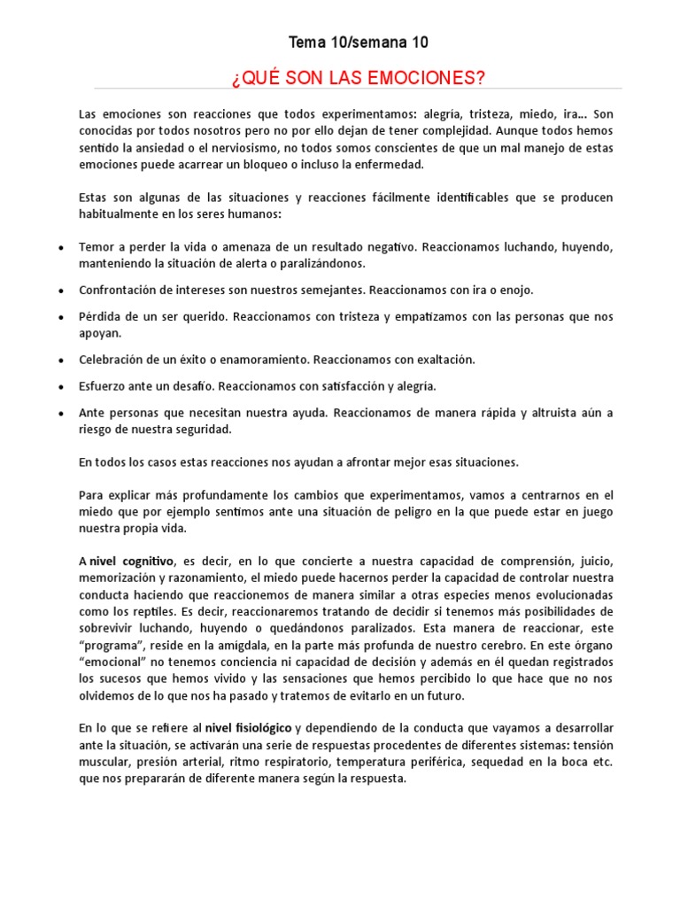 Emociones Pdf Las Emociones Estrés Biología