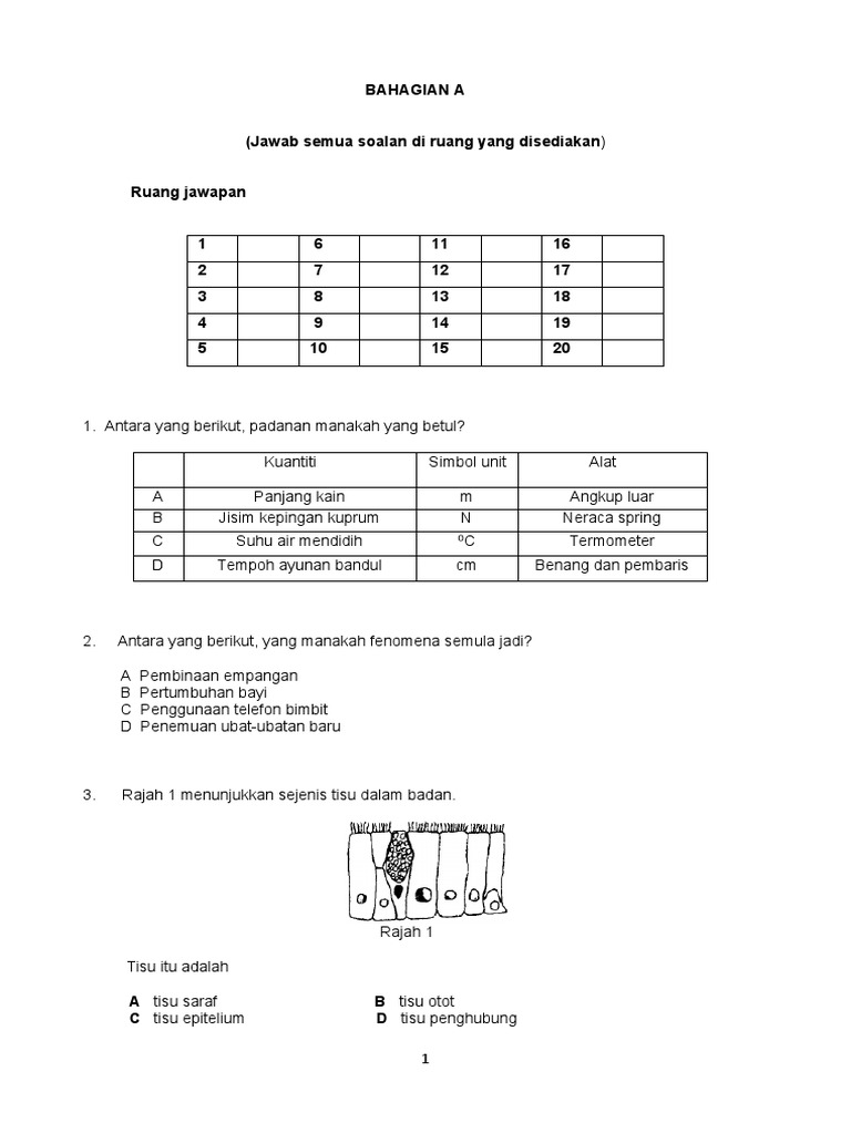 Soalan Peperiksaan Pertengahan Tahun Sains Tingkatan 2 Pdf