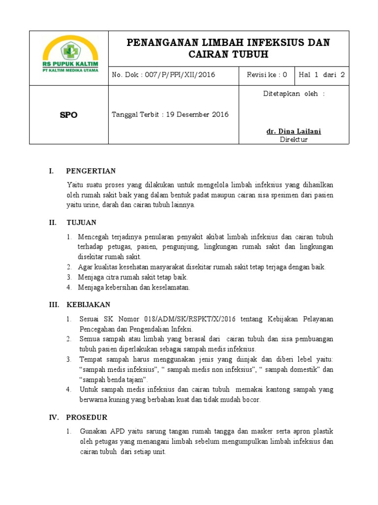 Penanganan Limbah Infeksius | PDF