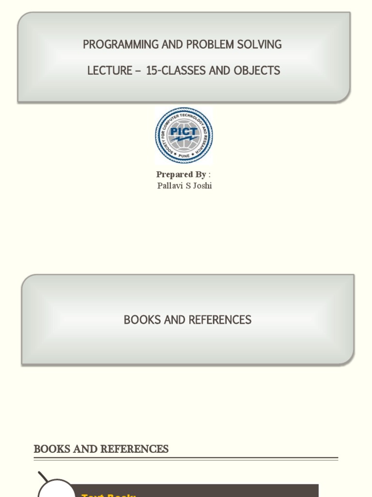 Programming And Problem Solving Lecture 15 Classes And Objects Pdf Class Computer 2022