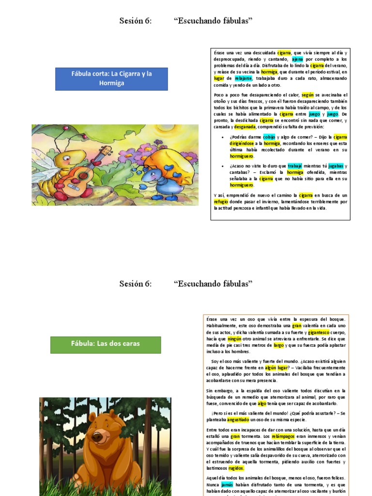 La lección de la cigarra y la hormiga | PDF