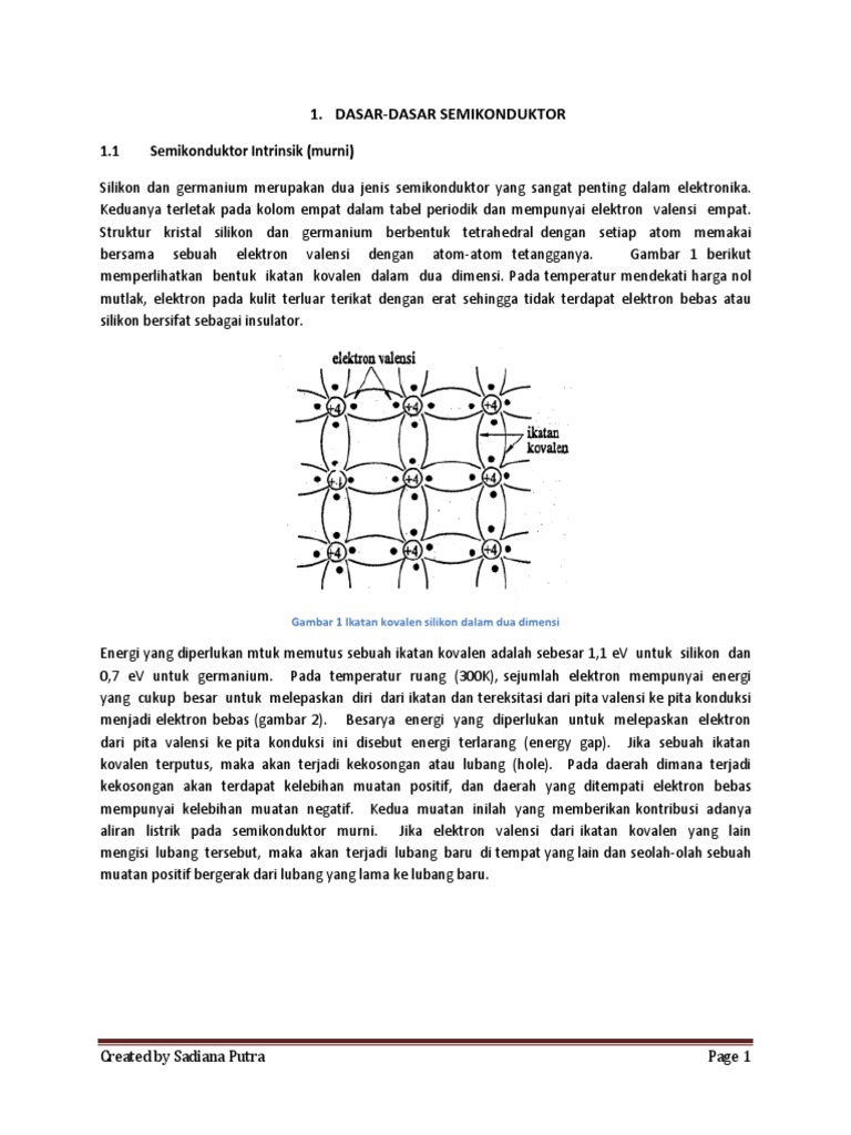 Dasar-Dasar Semikonduktor | PDF