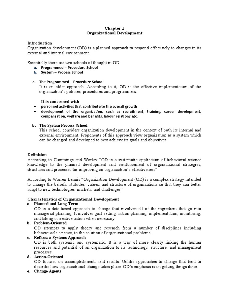 Chapter 1 OCD | PDF | Organization Development | Self Report Study