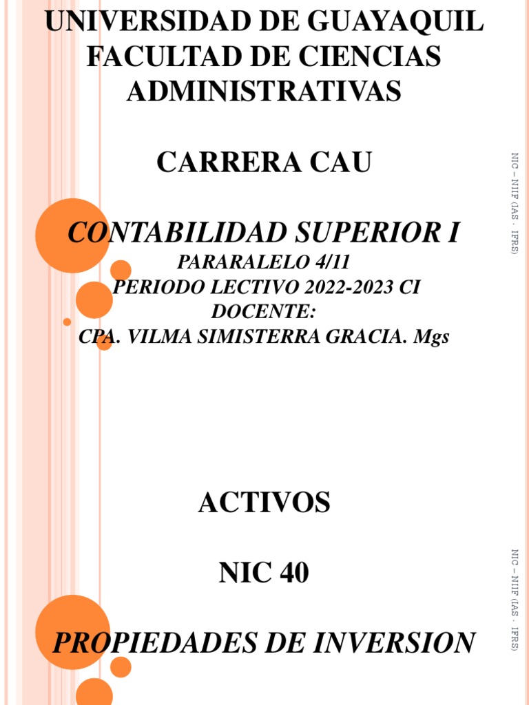 NIC-40 PROPIEDADES DE INVERSION (Clases 4-11) | PDF | normas ...