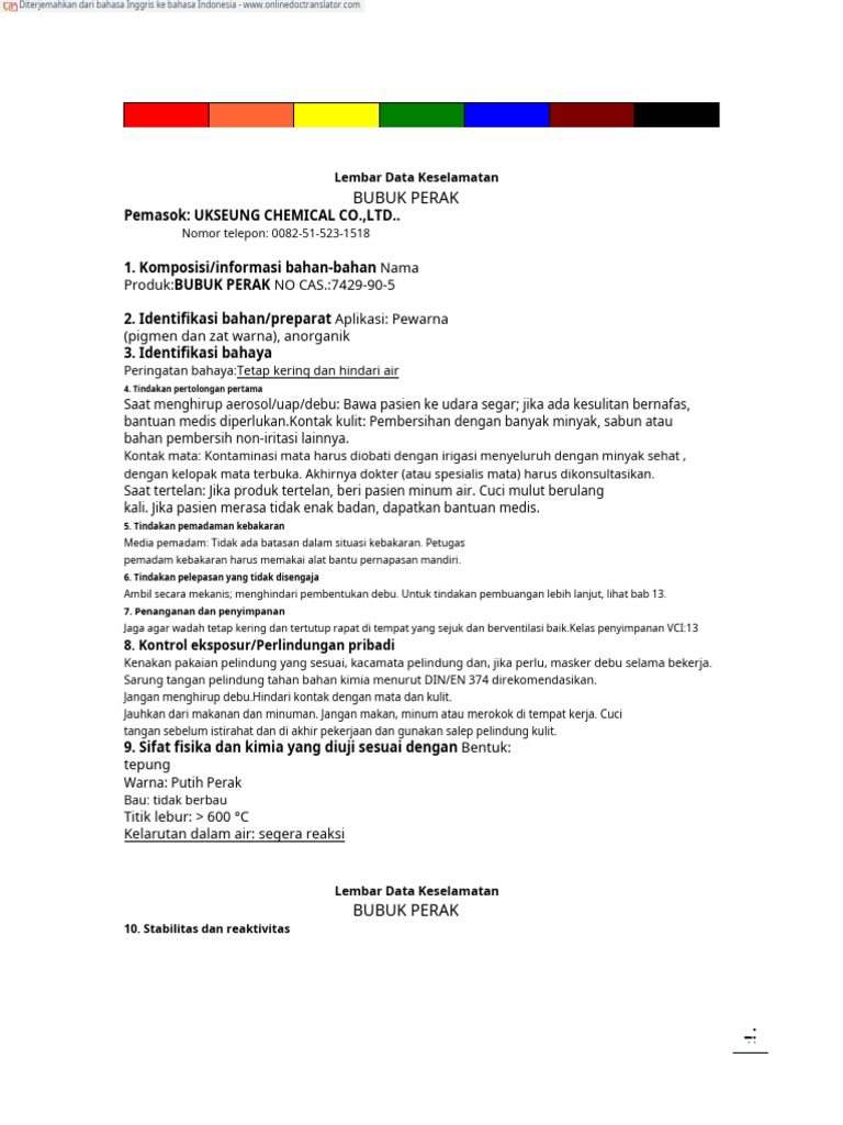 Msds Silver Powder - En.id | PDF