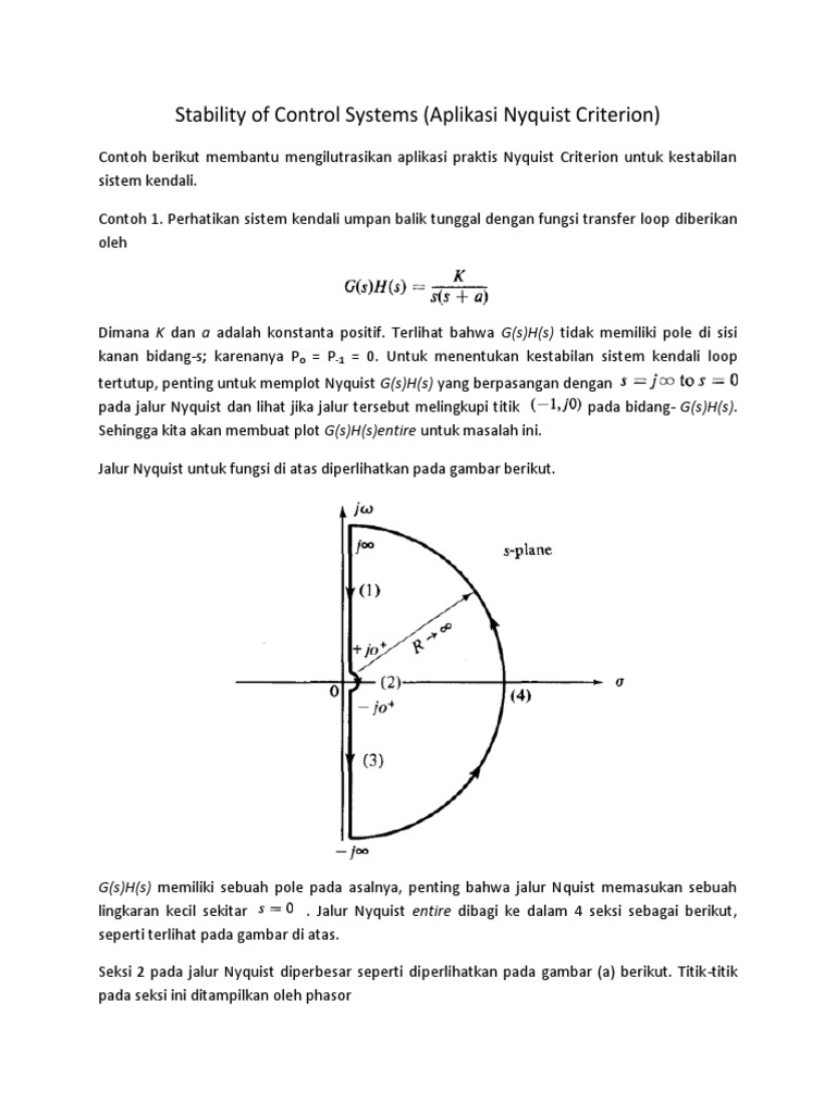 Stability of Control Systems (Aplikasi Nyquist Criterion) | PDF