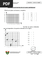 Prueba de Matemáticas 4° Plano de Coordenadas y Pares Ordenados | PDF