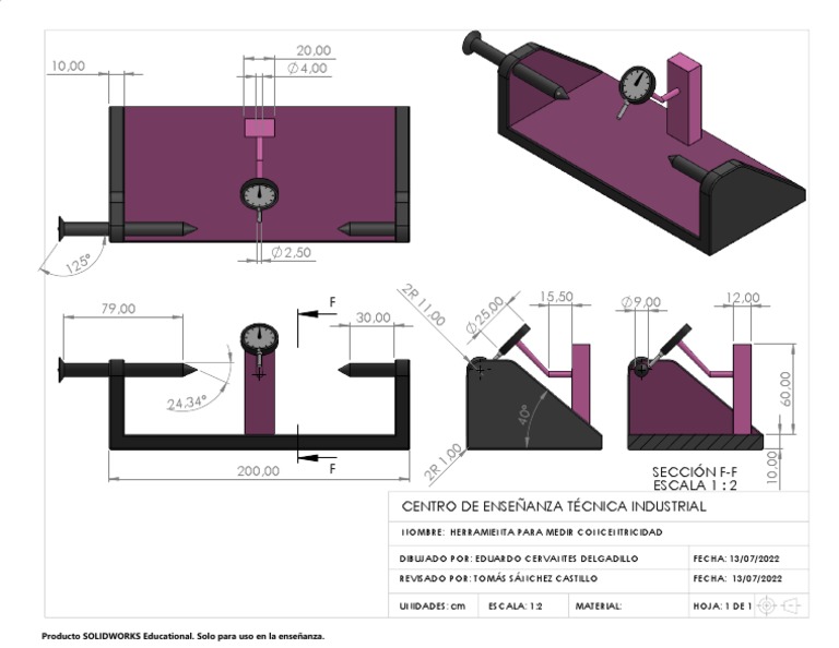 Planos de Herramienta para Medir Concentricidad | PDF
